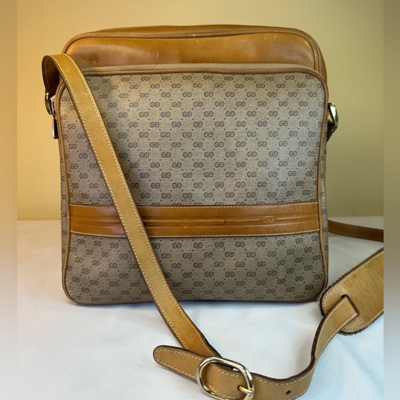 Gucci | Bags | Gucci Micro Gg Vintage Pvc And Leather Unisex Crossbody ...